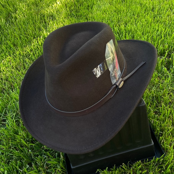 Scala | Accessories | Scala Dakota Wool Felt Outback Hat Chocolate ...